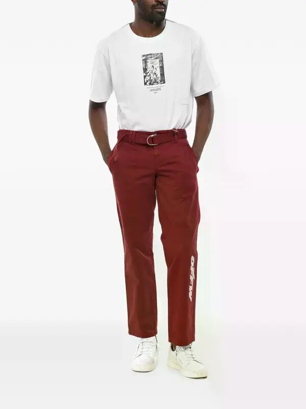 Off-White Belted Logo-print Trousers