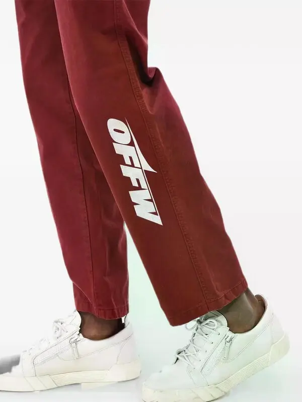Off-White Belted Logo-print Trousers