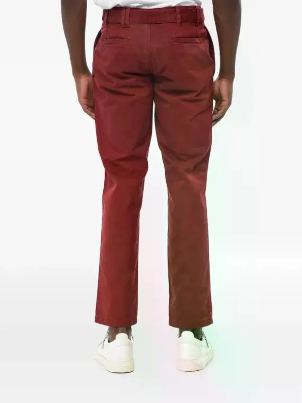 Off-White Belted Logo Print Trousers