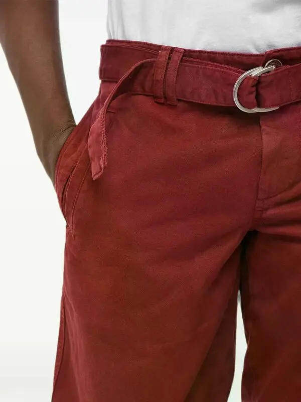 Off-White Belted Logo Print Trousers