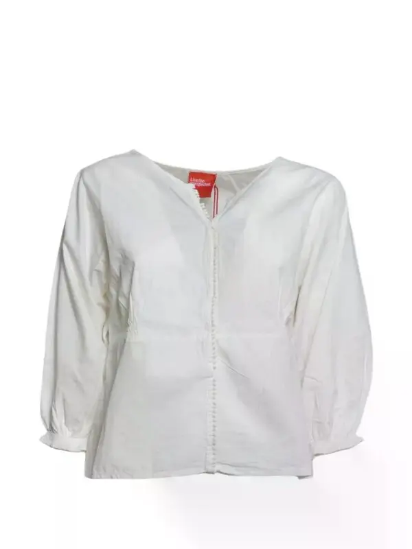 MERCI Bobble-trim Ruched Blouse