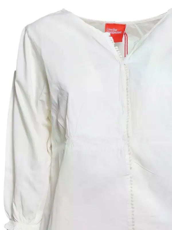 MERCI Bobble-trim Ruched Blouse