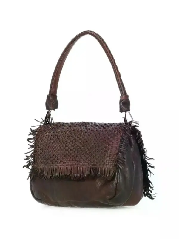 REPTILE'S HOUSE Anfora Braided Fringed Tote Bag - Red