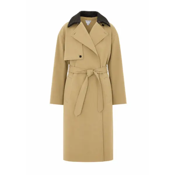 Bottega Veneta Cotton Trench Coat - Cream