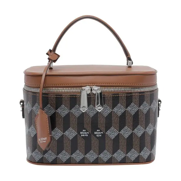AU DEPART Geometric Print Leather Handbag