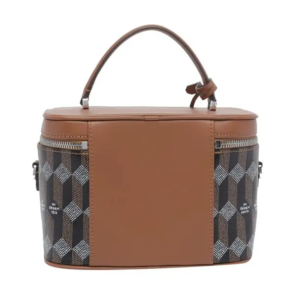 AU DEPART Geometric Print Leather Handbag