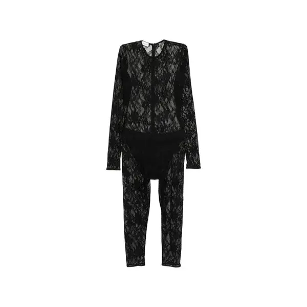 Andamane Floral Lace All-in-one Jumpsuit - Black