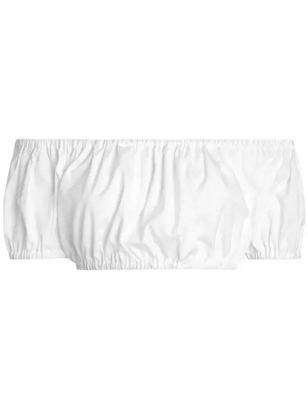 Dolce & Gabbana Ruched Cropped Top - White