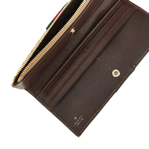 Gucci Gg Supreme Wallet With Web Ribbon