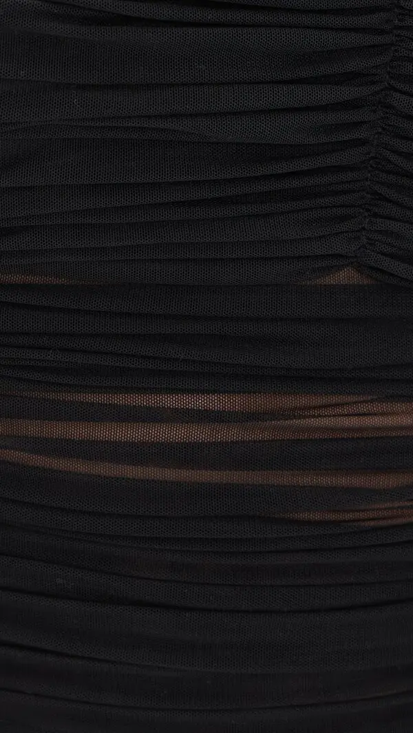 Alice + Olivia Renee Sheer Ruched V-neck Bodysuit
