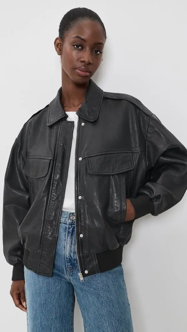 LAMARQUE Trevanna Leather Bomber Jacket