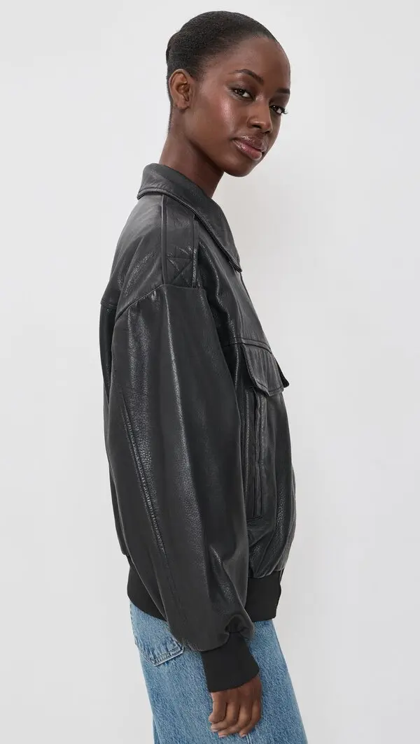 LAMARQUE Trevanna Leather Bomber Jacket