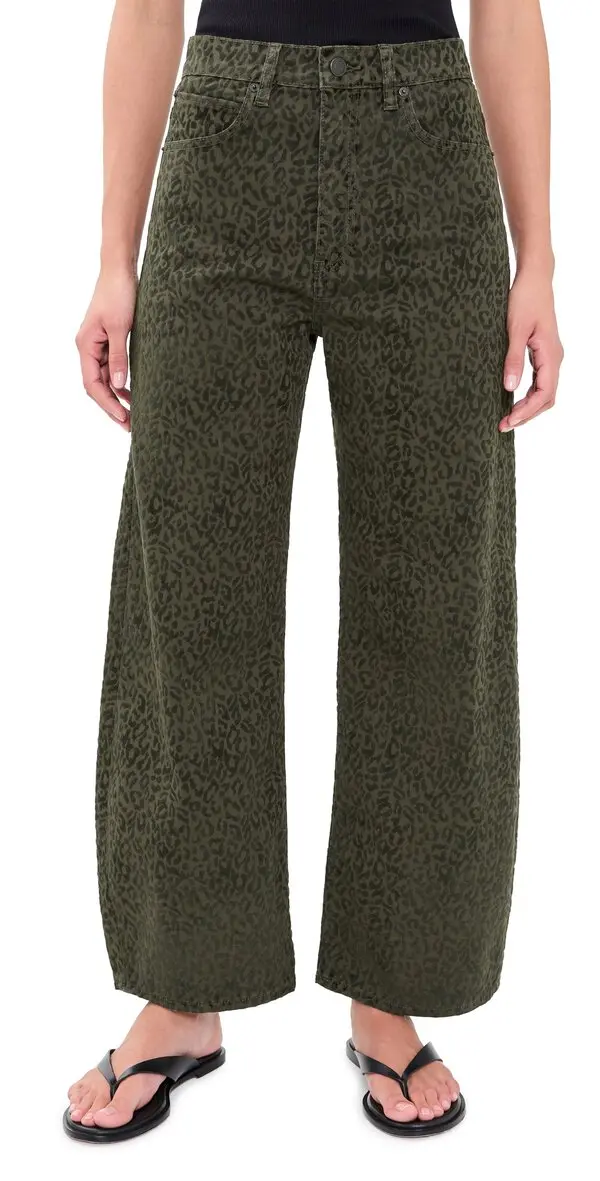 FRAME The Bow Crop Flocked Jeans