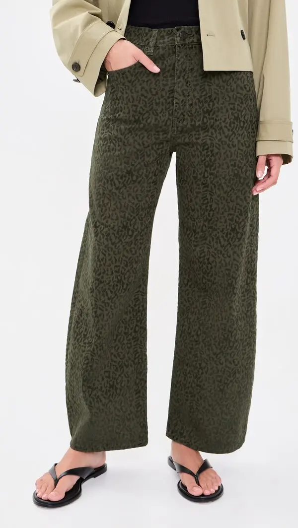 FRAME The Bow Crop Flocked Jeans