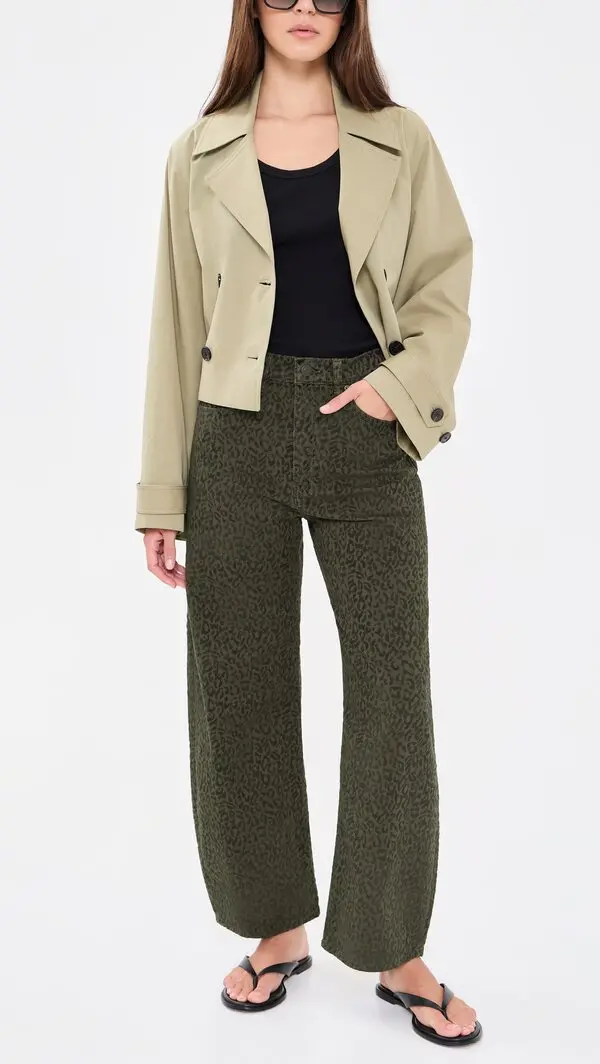 FRAME The Bow Crop Flocked Jeans