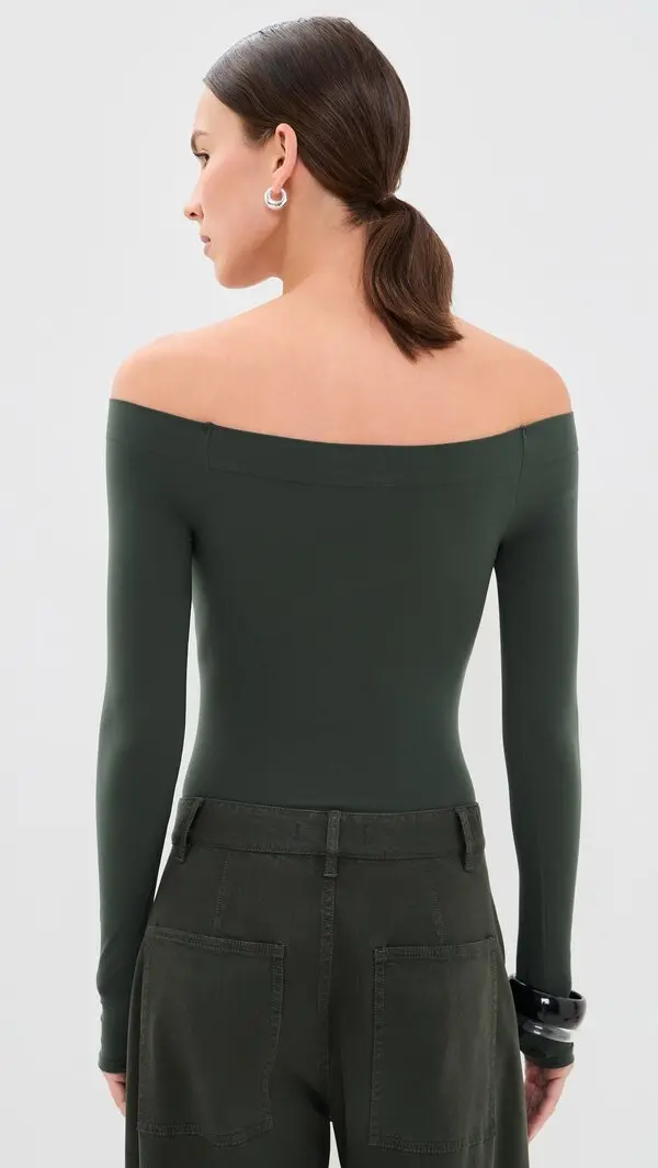 Commando Ballet Off Shoulder Thong Bodysuit With Thumbholes