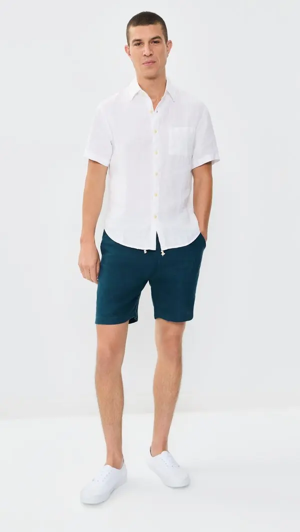 ALEX CRANE Linen Drawstring Shorts