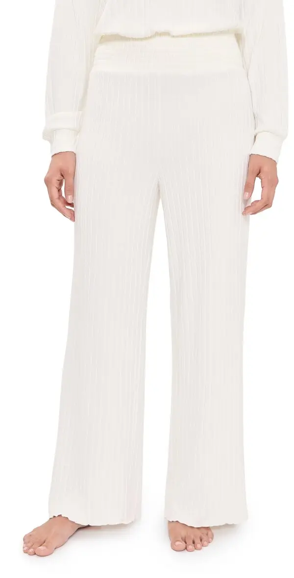 Z Supply Dawn Smocked Rib Pants - Bone