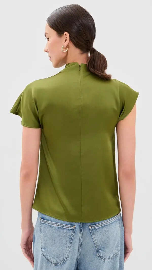Staud Davina Silk Top - Pear