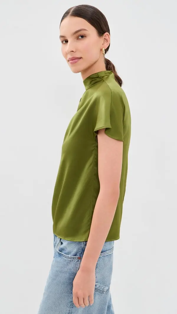 Staud Davina Silk Top - Pear