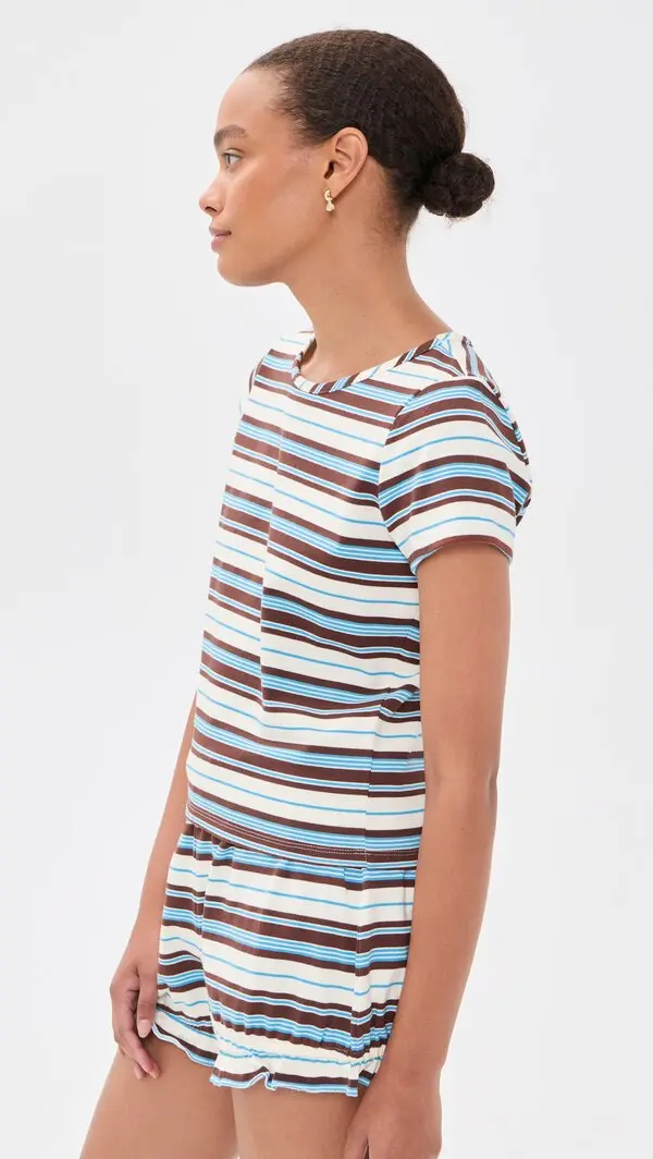 Posse Nadine Tee Striped Cotton Crewneck T-shirt