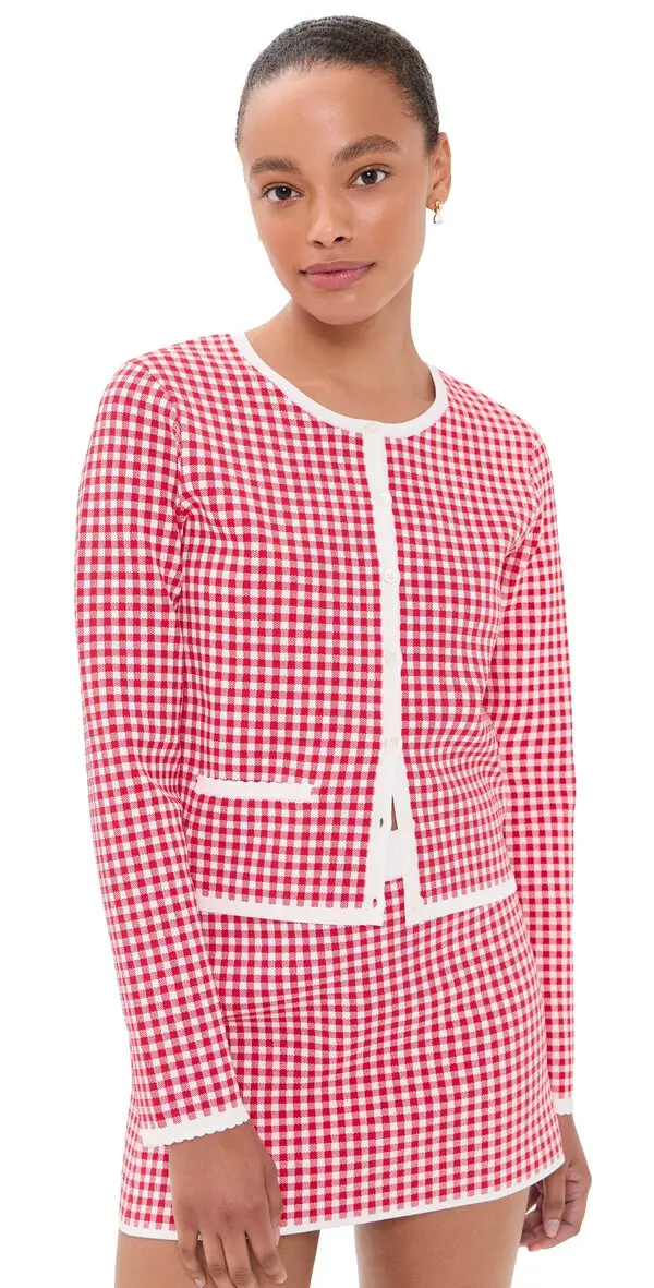 Posse Micah Cardigan In Gingham Check