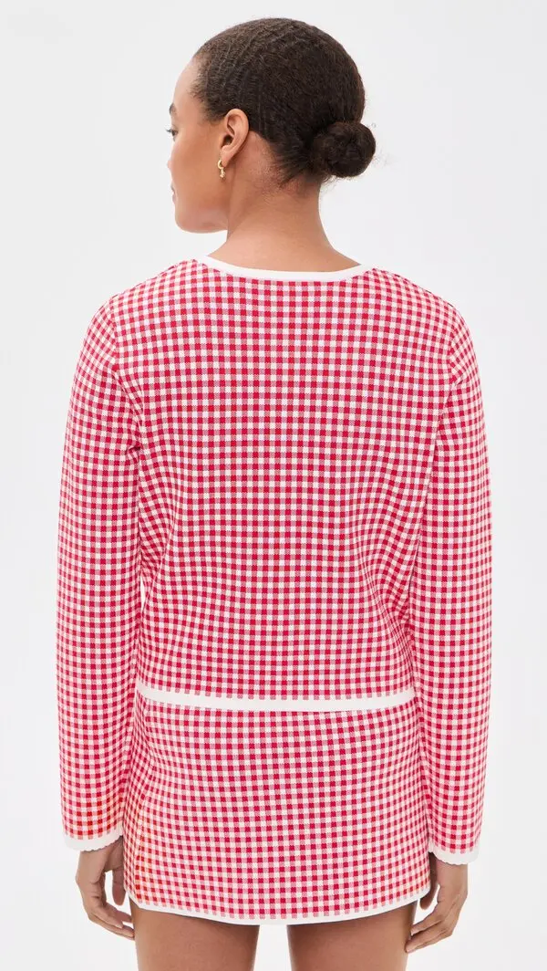 Posse Micah Cardigan In Gingham Check