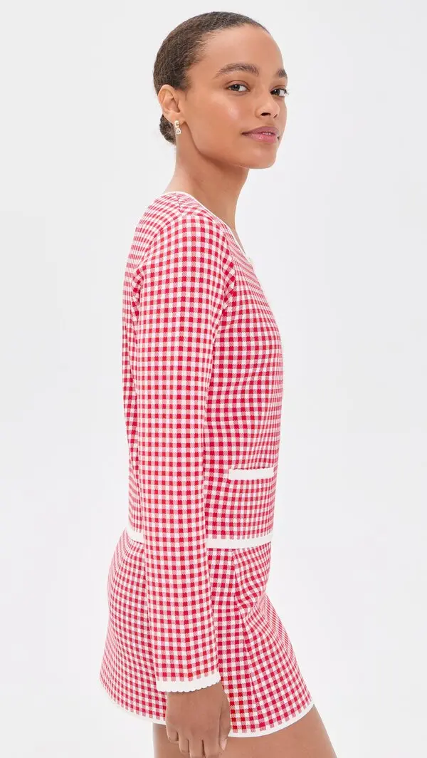 Posse Micah Cardigan In Gingham Check