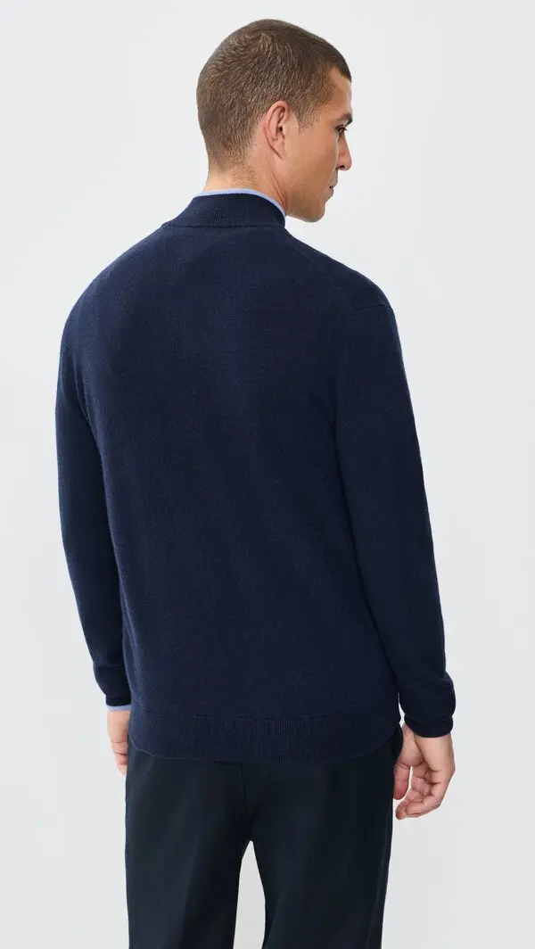 Greyson Cashmere Blend Quarter Zip Sweater - Maltese Blue