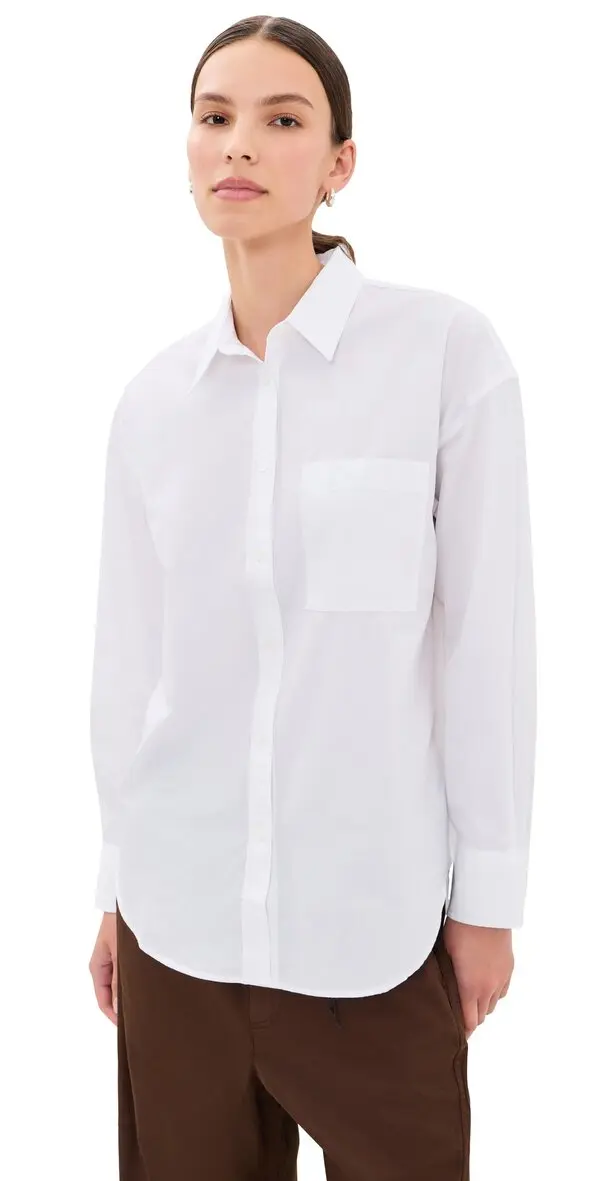 Faherty Brand Coastal Poplin Oversized Shirt