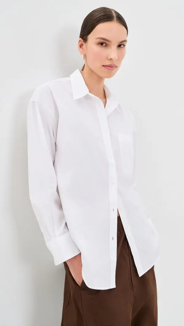 Faherty Brand Coastal Poplin Oversized Shirt
