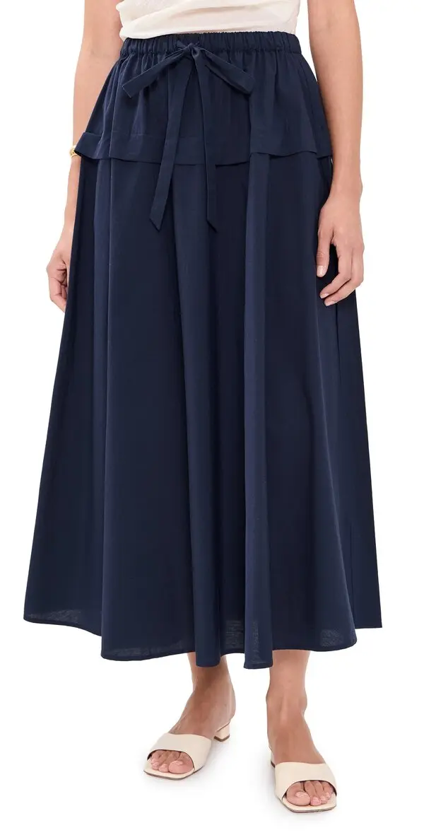 Polo Ralph Lauren Cotton Canvas Woven Midi Skirt - Hunter Navy