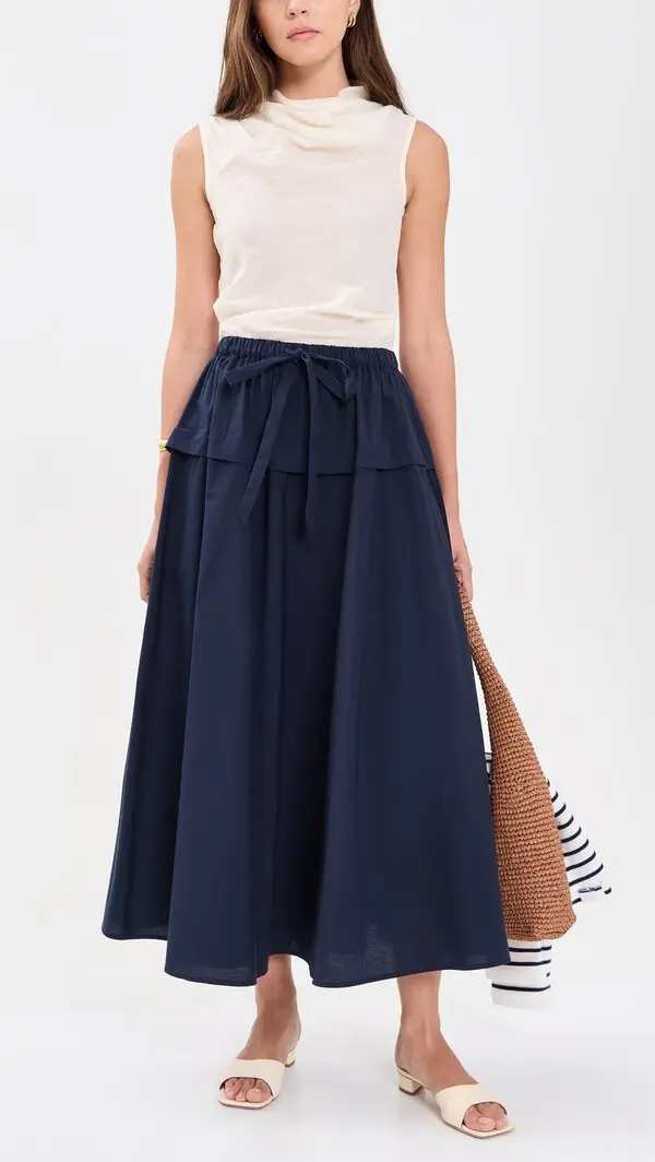 Polo Ralph Lauren Cotton Canvas Midi Skirt