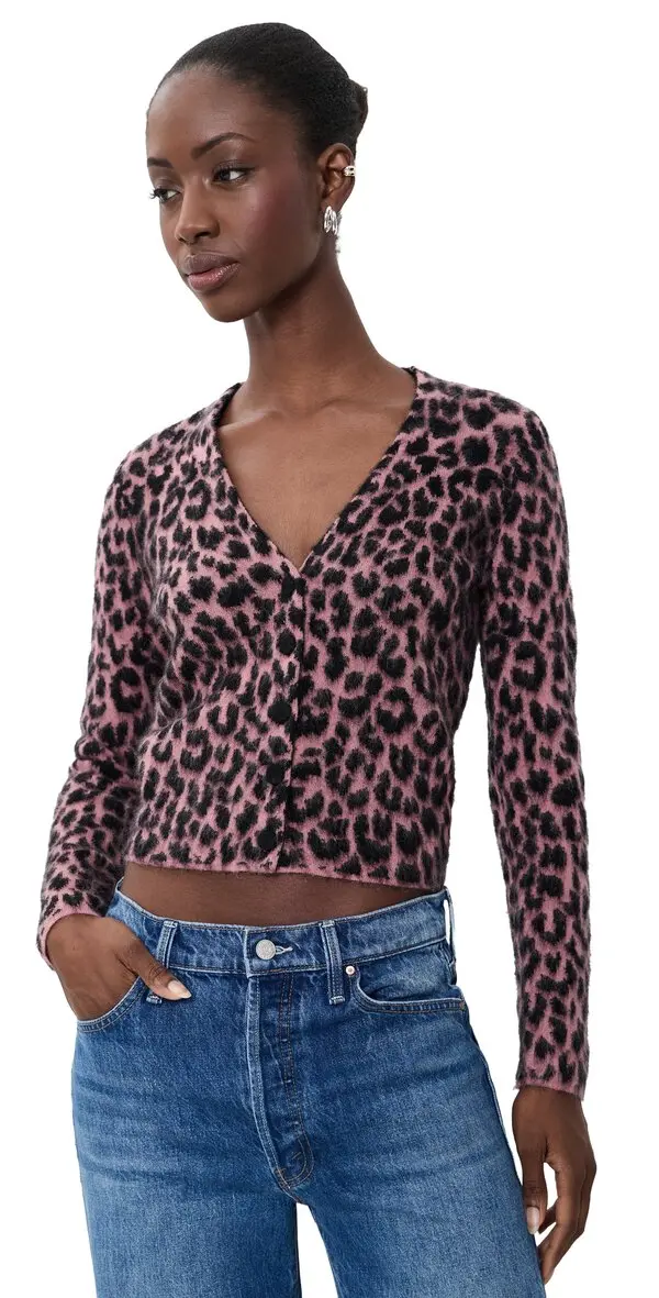 MOTHER The Baby Peek-a-boo Cardigan - Black/pink