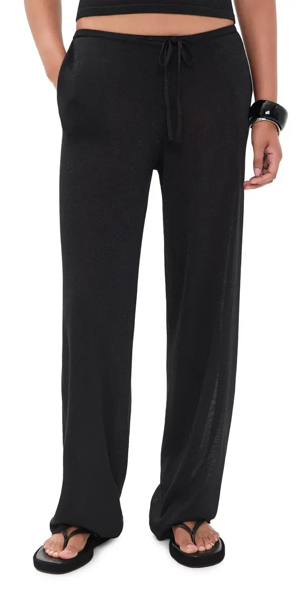 Lioness Femme Metallic Knit Wide Leg Trousers
