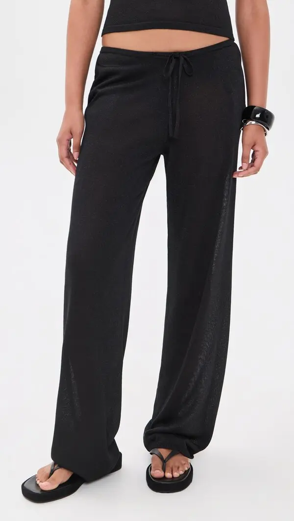 Lioness Femme Metallic Knit Wide Leg Trousers