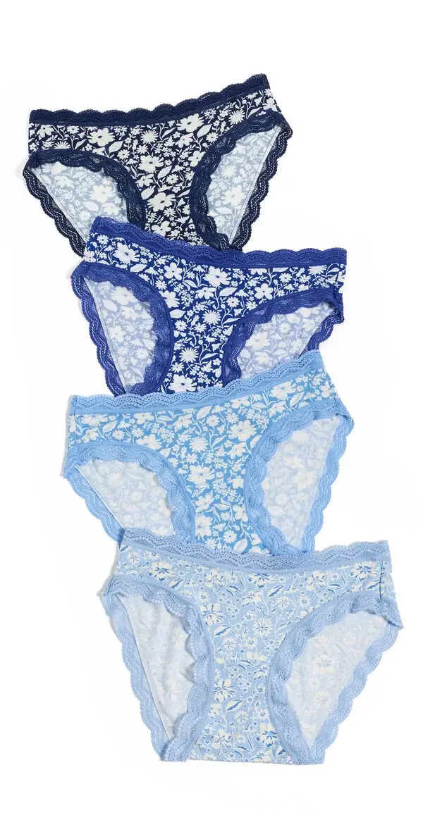 STRIPE & STARE Original Knicker Panties Four Pack - Cornflower Petals