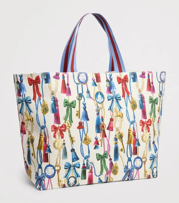 Harrods Large Tassel Tote Bag - Ivory