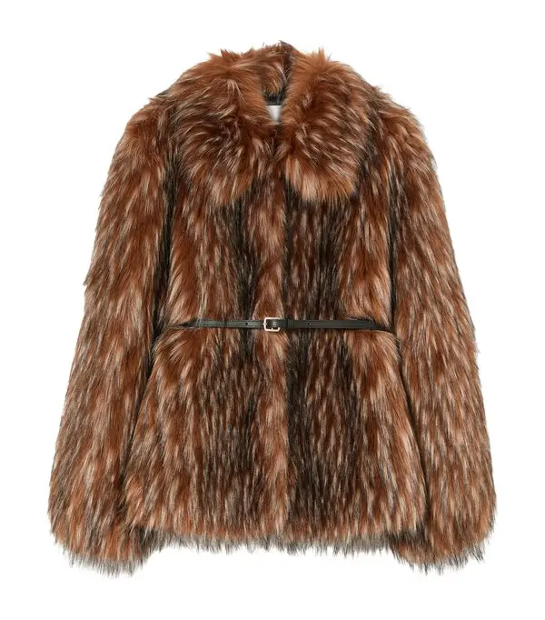 Marina Rinaldi Faux Fur Belted Coat