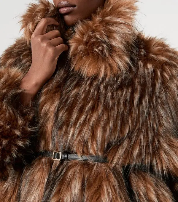 Marina Rinaldi Faux Fur Belted Coat