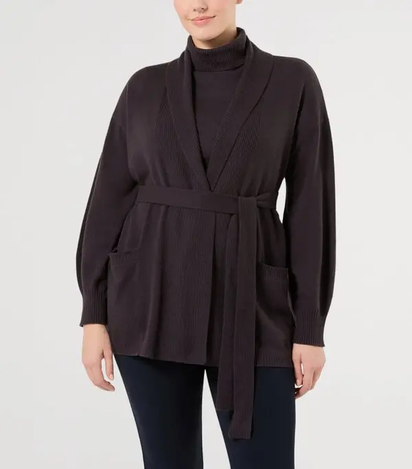 Marina Rinaldi Cashmere Tie-belt Cardigan