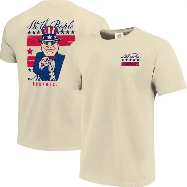 IMAGE ONE Nebraska Huskers Uncle Sam Mascot T-shirt - Cream