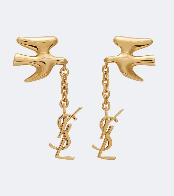 Saint Laurent Cassandre Brass Earrings - Gold
