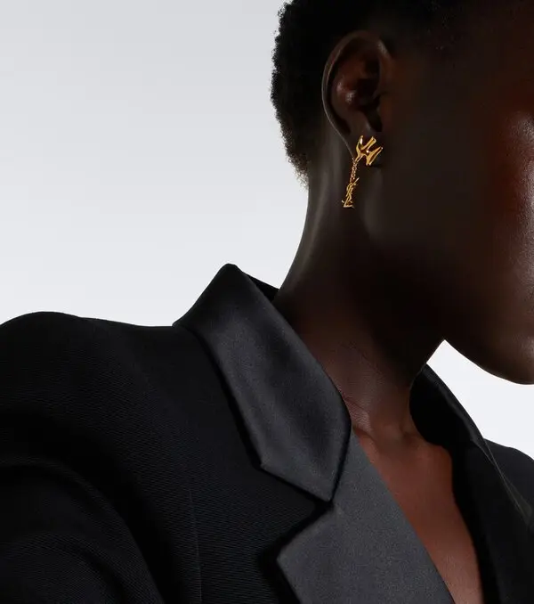 Saint Laurent Cassandre Brass Earrings