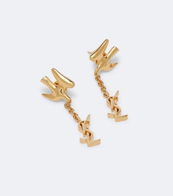 Saint Laurent Cassandre Brass Earrings