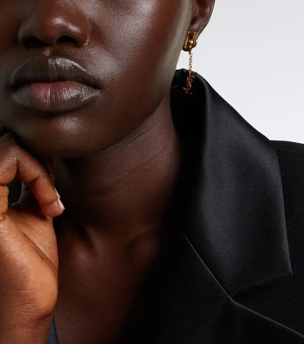Saint Laurent Cassandre Brass Earrings
