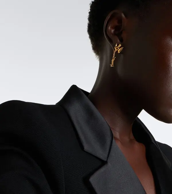 Saint Laurent Cassandre Brass Earrings