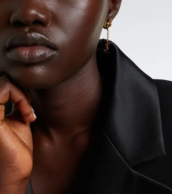Saint Laurent Cassandre Brass Earrings