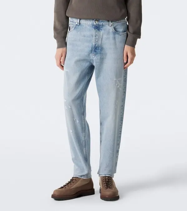 Brunello Cucinelli Distressed Straight Jeans
