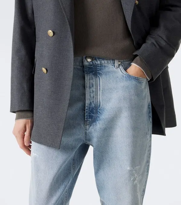 Brunello Cucinelli Distressed Straight Jeans